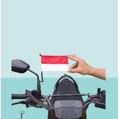 Jual Bendera Motor Tiang Cantik Bendera Motor Merah Putih Gagang Tiang ...