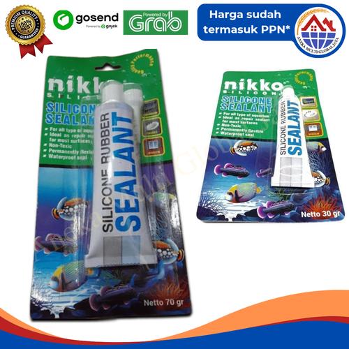 Jual Lem silicone rubber sealent kaca/ MERK NIKKO 30gr - 70gr/ lem ...