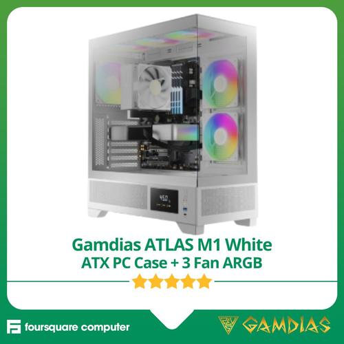 Jual Gamdias ATLAS M1 White + 3 Fan ARGB ATX PC Case Casing - Kota ...