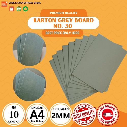 Jual Kertas Karton Grey Board A4 No 30 2mm Isi 10 Lembar Premium ...
