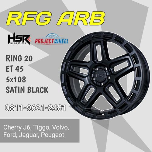 Jual Velg mobil J6 Volvo Tiggo R20 tipe ARB HSR 5x108 Satin Black ...