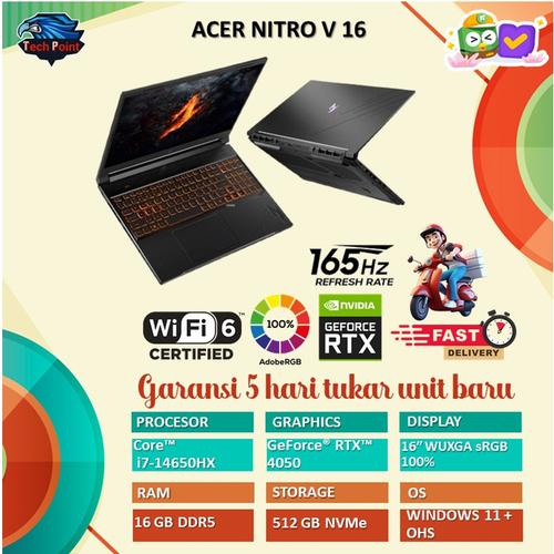 Promo ACER NITRO V 16 RYZEN 7 8845HS RTX4050 6GB/ 16GB 512GB W11+OHS 16.0WUXGA 165HZ IPS 100SRGB ...