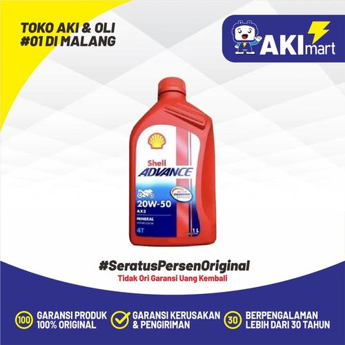 Jual Shell AX3 20W-50 4T Oli manual 1 Liter - Kota Malang - akimart.id ...