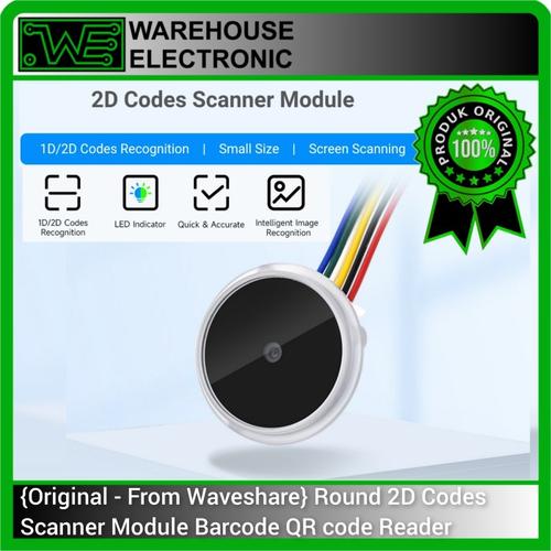 Jual Barcode Scanner Module Round 2D or 1D Code QR - ORIGINAL Waveshare ...