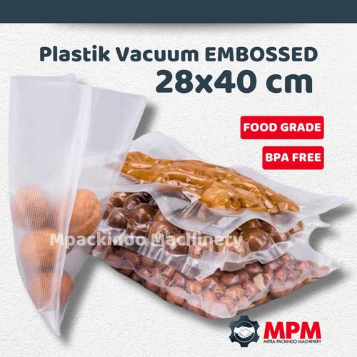Jual Plastic vacuum emboss 28x40 plastik vakum embos makanan 28x40cm ...