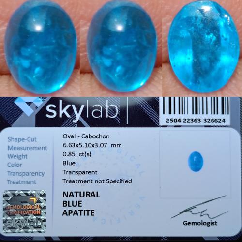 Jual Natural Blue Apatite 0.85 Carats TNS Blue Memo SKYLAB - Jakarta ...