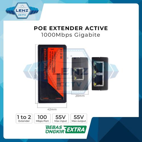 Promo POE EXTENDER / POE ACTIVE SPLITTER / POE SPLITTER 2 PORT 1000MBPS ...