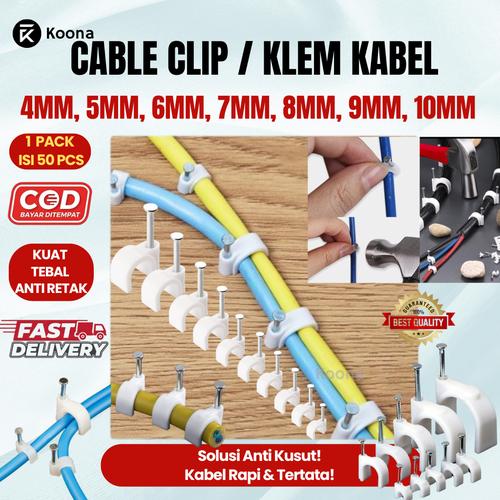 Promo Klem kabel paku beton 4MM 5MM 6MM 7MM 8MM 9MM 10MM isi 50pcs ...