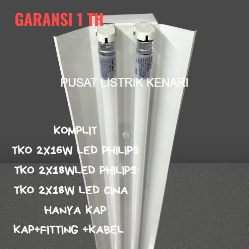 Jual kap tko 2x36 komplit (kap+fitting+lampu+set kabel) lampu philips ...