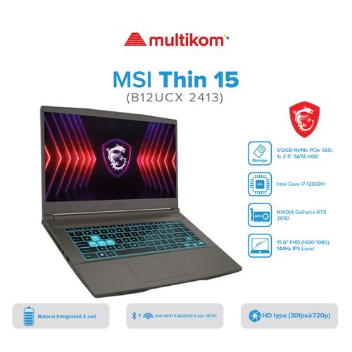 Promo MSI Thin 15 B12UCX 2413 i7 12650H/8GB/512GB SSD/RTX2050 4GB/15.6 ...
