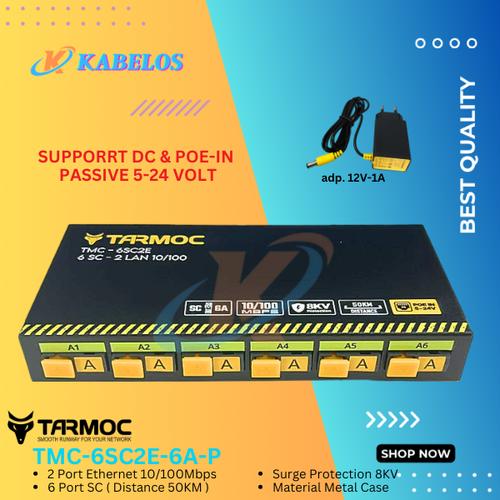 Jual Tarmoc TMC-6SC2E-6A-P | Media Converter 6 FO 2 LAN 10/100 POE IN 5 ...