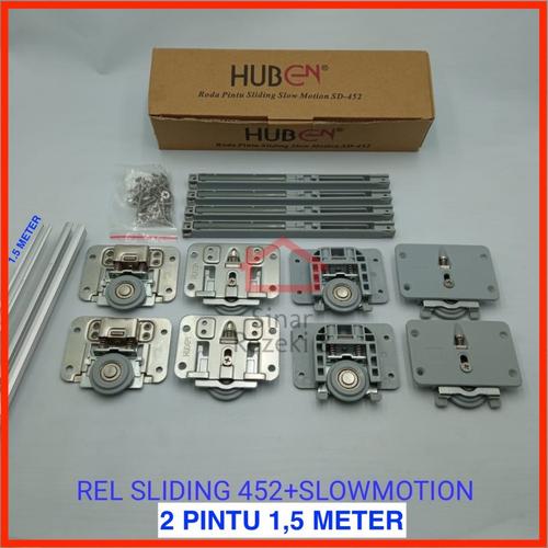 Jual Roda Rel Pintu Lemari Sliding Geser Slow Motion HUBEN SD 452 - 2P/1,5M - MERK HUBEN, 2 ...