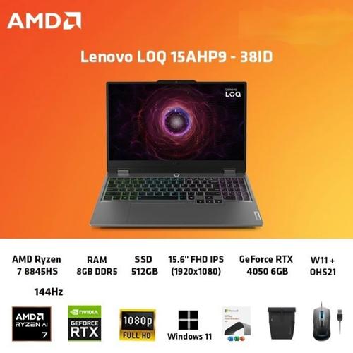 Jual LENOVO LOQ GAMING 15AHP9 38ID GREY AMD RYZEN 7 8845HS/RTX4050/8GB ...