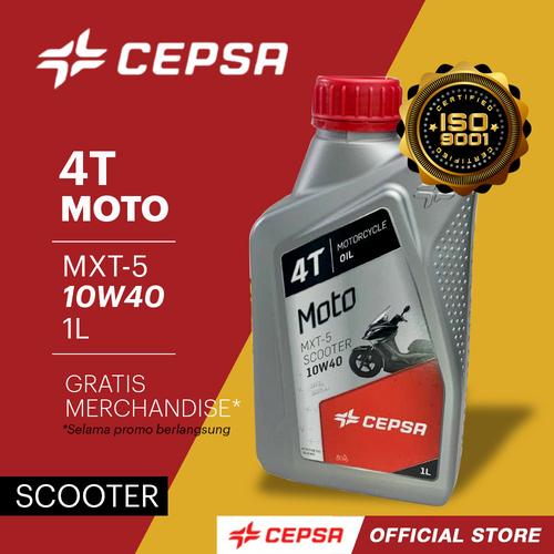 Jual Oli Motor Matic 10W 40 Semi Sintetik CEPSA MOTO SC MXT-5 ukuran 1 ...