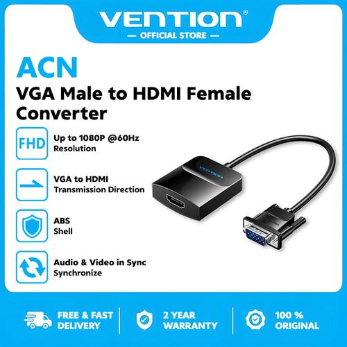 Jual Vention ACN Adapter Converter VGA Male to HDMI Female - 0.15 Meter ...