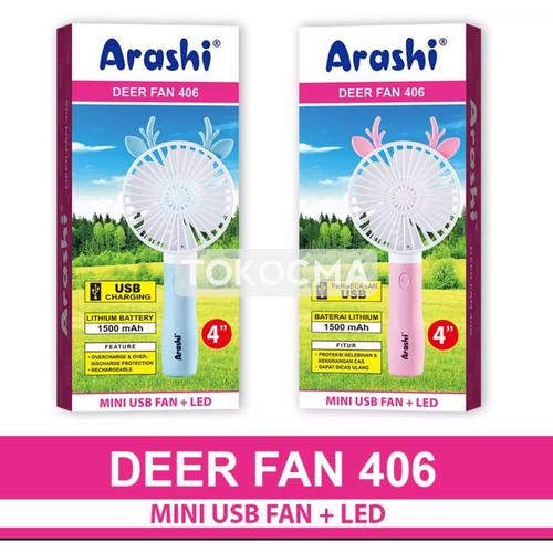 Promo Arashi Kipas Angin Portable Mini / Deer Fan 406 - USB 3 Fan Speed ...