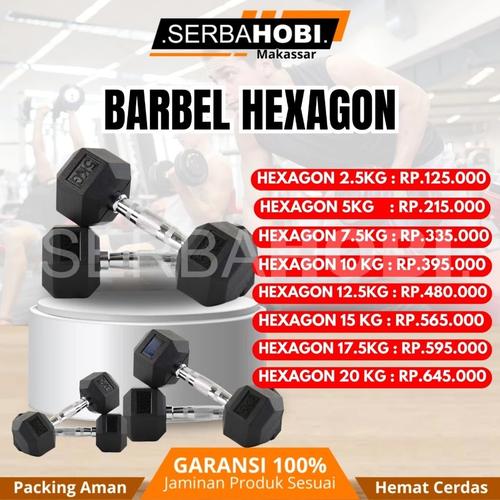 Jual Barbel dumble Hexagonal / Dumble Hexagon 1kg/2kg/3kg/5kg/10kg - 5kg - Kota Makassar - Serba ...