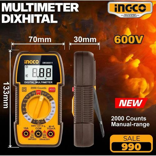 Jual INGCO Digital Multimeter Alat Ukur Arus Tegangan Listrik CAT III ...