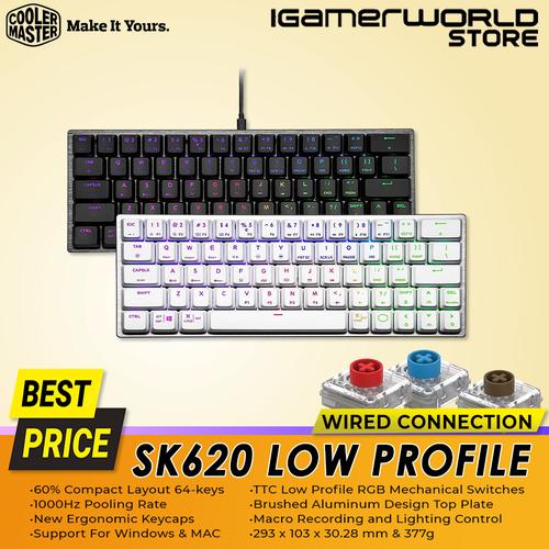 Jual Cooler Master SK620 60% Low-Profile RGB Mechanical Gaming Keyboard ...