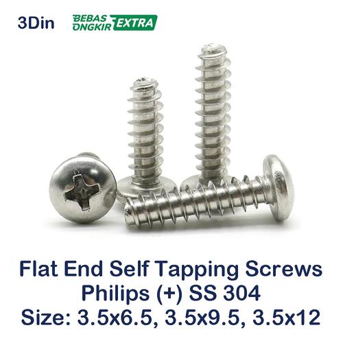 Jual Sekrup Phillips 3.5 Self Tapping Screw Stainless Steel 304 Flat ...