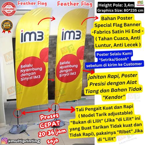 Jual Bendera Umbul Umbul / Flying Banner 3 meter (Feather Flag 3 meter ...