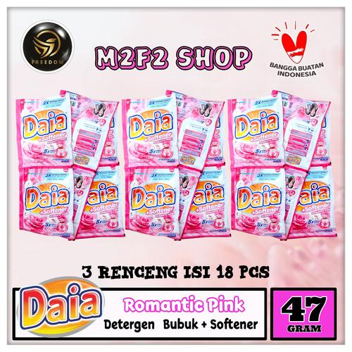 Jual Daia Softener Romantic Pink Detergent Bubuk Sabun Cuci Baju Sachet - 47 gr (Harga 3 Renceng ...
