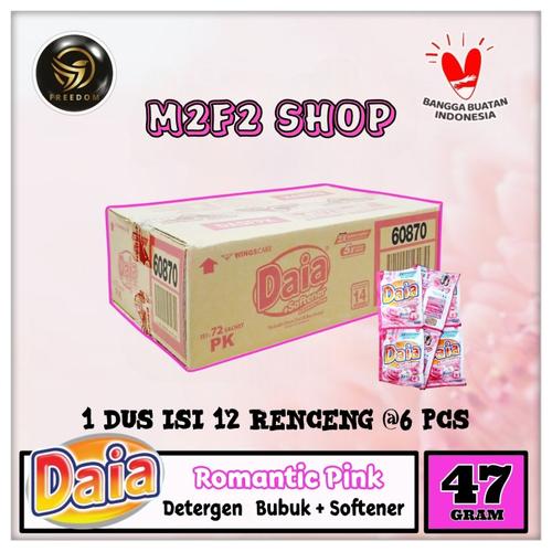 Jual Daia Softener Romantic Pink Detergent Bubuk Sabun Cuci Baju Sachet - 47 gr (Harga Karton ...