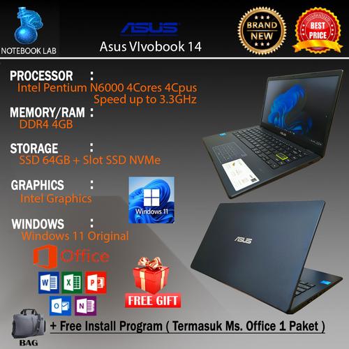 Promo Laptop Asus Vivobook 14 Intel N6000 Win 11 Ori | New! Baru ...