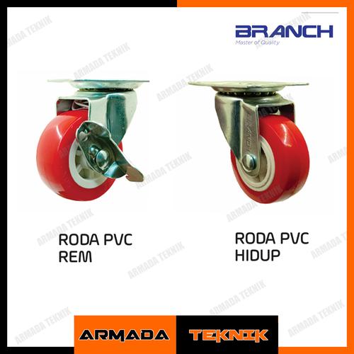 Jual Branch Roda Troli PVC 2 Inch 50 mm Model Hidup dan Rem - Hidup ...