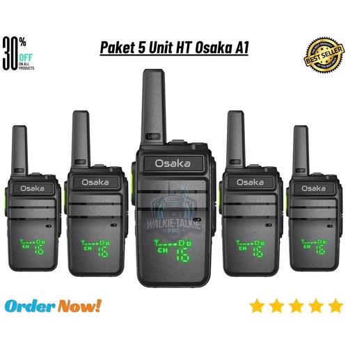 Jual Diskon 5 Unit HT Osaka A1 Premium Mini Slim UHF 5Pcs Walkie Talkie ...