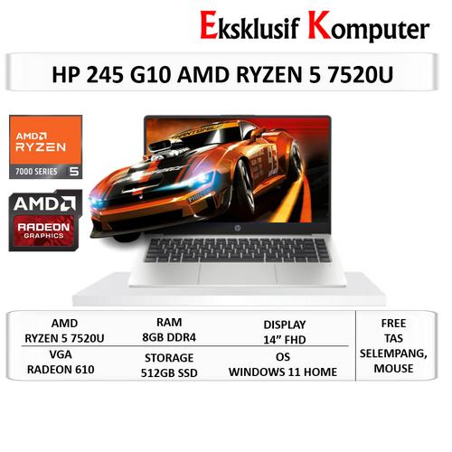 Jual HP 245 G10 Ryzen 5 7520U 8GB 512GB SSD 14" FHD Windows 11 Home ...