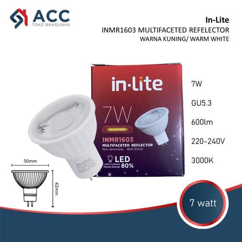 Jual INLITE MR1603 MR16 220V VOLT LED SPOTLIGHT 7W WATT KUNING 3000K ...
