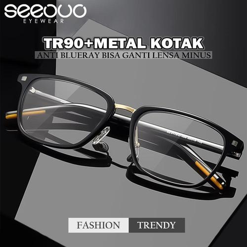Promo Seeouo Kacamata Antiradiasi Blueray Model Stylish Unisex Kotak Frame Bahan TR90+Metal ...