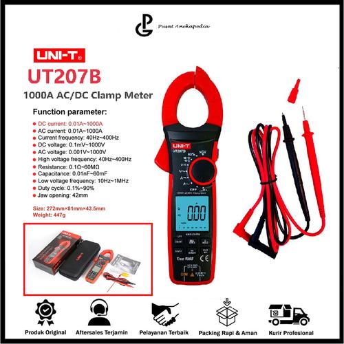 Jual UNI-T UT207B Digital Clamp Meter Inrush Current AC/DC 1000A True ...