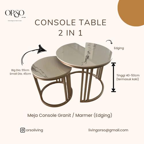 Promo Meja Console 2in1 Bulat Granit / Marmer Bisa Custom Ukuran - Kab ...