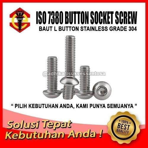 Jual SS 304 / Baut L BUTTON M4x40 / Head Socket Stainless M4 Panjang 4 CM - Kota Tangerang ...