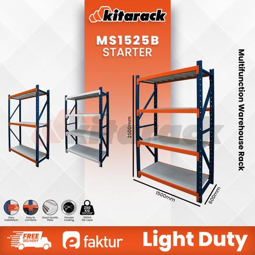 Promo KITARACK MS1525 Biru Rak Gudang Besi 250KG / Layer Rack Starter 4 ...