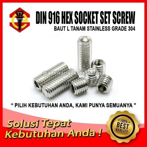 Jual SS 304 / Baut L TANAM M4x4 MM / Socket Set Screw Stainless M4 ...