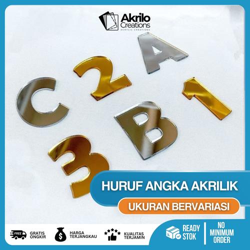Jual Huruf Angka Acrylic Timbul Mirror Akrilik Letter Signage Laser ...