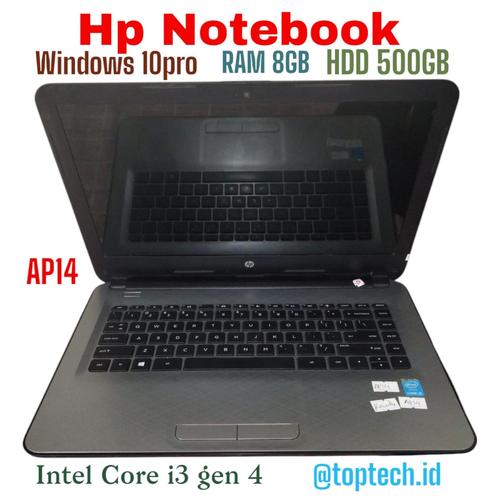 Jual (AP14) HP Notebook Windows 10pro RAM 8GB HDD 500GB Intel core i3 ...