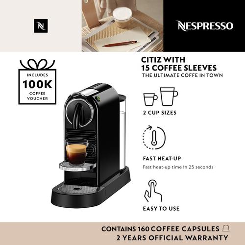 Promo NESPRESSO CitiZ D112 Coffee Machine, Black (Mesin Kopi) - Machine ...