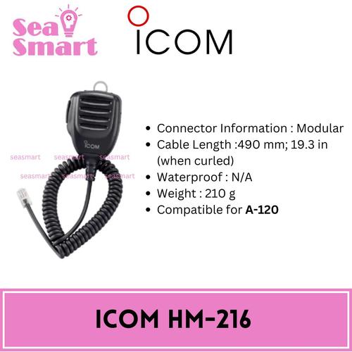 Jual MIC ICOM HM-216 UNTUK RADIO ICOM A-120/ EXTRA MIC ICOM HM216FOR ...