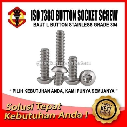 Jual SS 304 / Baut L BUTTON M5x30 / Head Socket Stainless M5 Panjang 3 ...