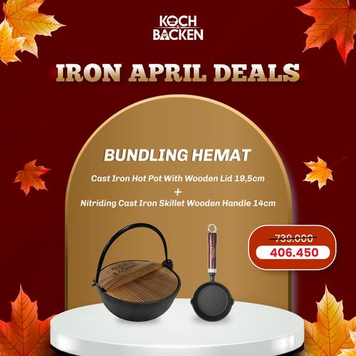 Promo KOCH&BACKEN Cast Iron HotPot 19,5cm With Wooden Lid Series ...