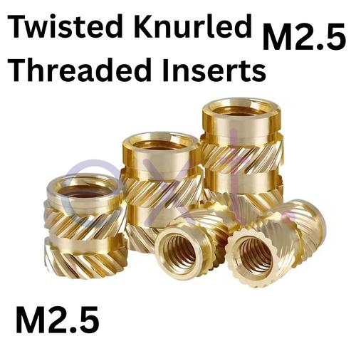 Jual Twisted Knurled Nut Brass M2.5 x OD 3.5 / OD 4 Thread Insert Mur ...