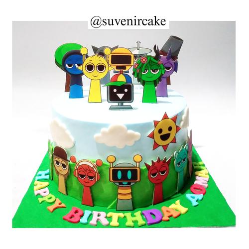 Jual cake custom/kue ulang tahun custom/cake tema sprunki/kue ulang ...