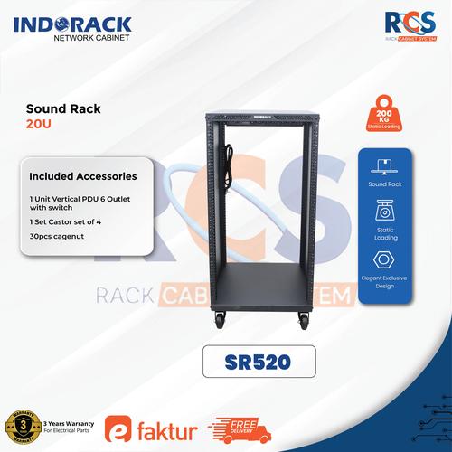 Jual SR520 Sound Rack INDORACK 20U Depth 550mm Rak Audio Sound System ...