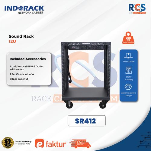 Jual SR412 Sound Rack Indorack 12U Depth 450mm Rak Audio Sound System ...