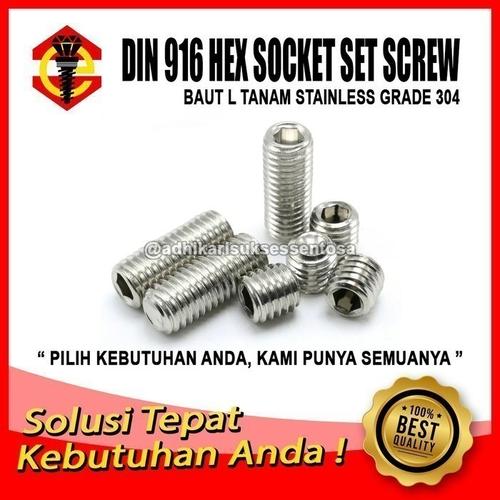 Jual SS 304 / Baut L TANAM M4x6 MM / Socket Set Screw Stainless M4 Pitch 0,7 - Kota Tangerang ...
