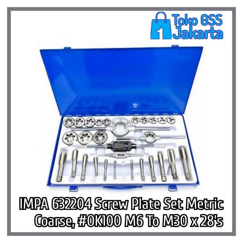 Jual IMPA 632204 Screw Plate Set Metric Coarse, #OK100 M6 To M30 x 28's ...